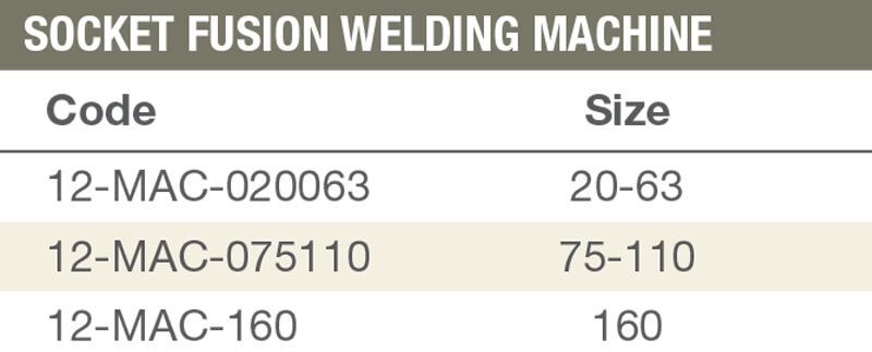 SOCKET FUSION WELDING MACHINE - Azeeta Pipe - Thermoplastic piping system